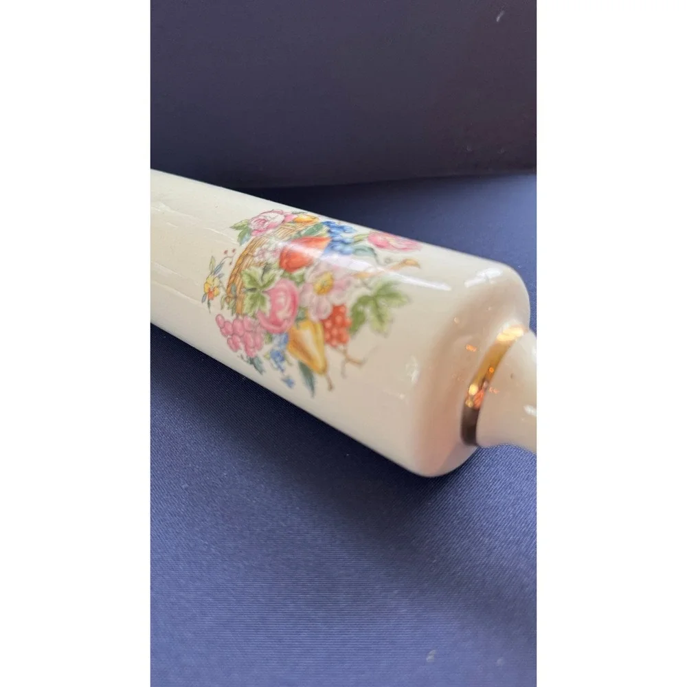 harker | Kitchen | Vintage Harker Pottery Ceramic Rolling Pin Floral ...